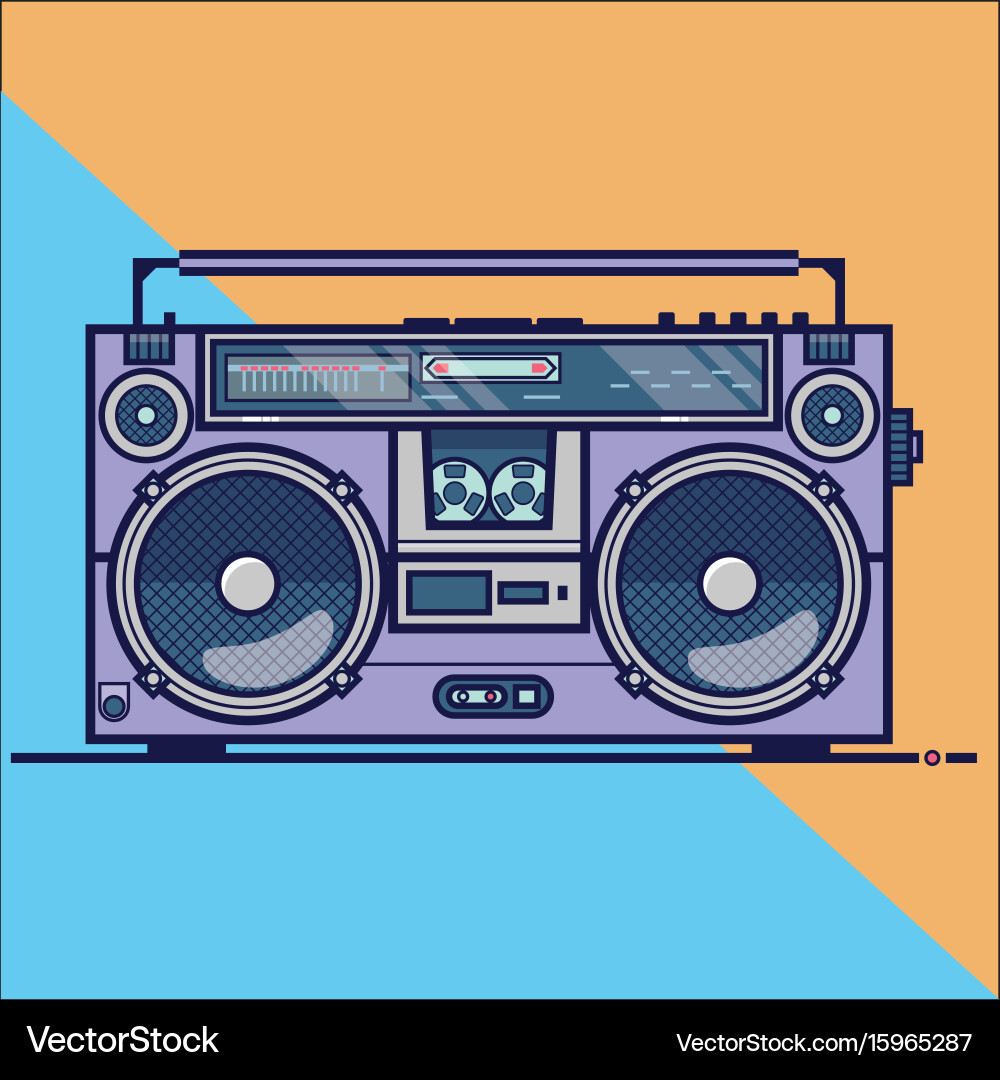 Line flat icon with retro electrical audio Vector Image