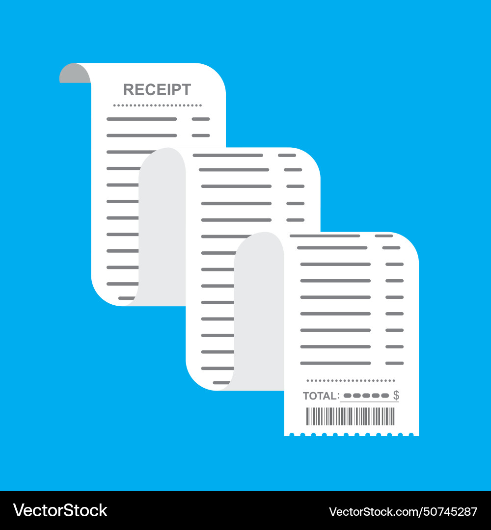 Rechnung lange Papier-Rechnungsvorlage Lizenzfreier Vektor