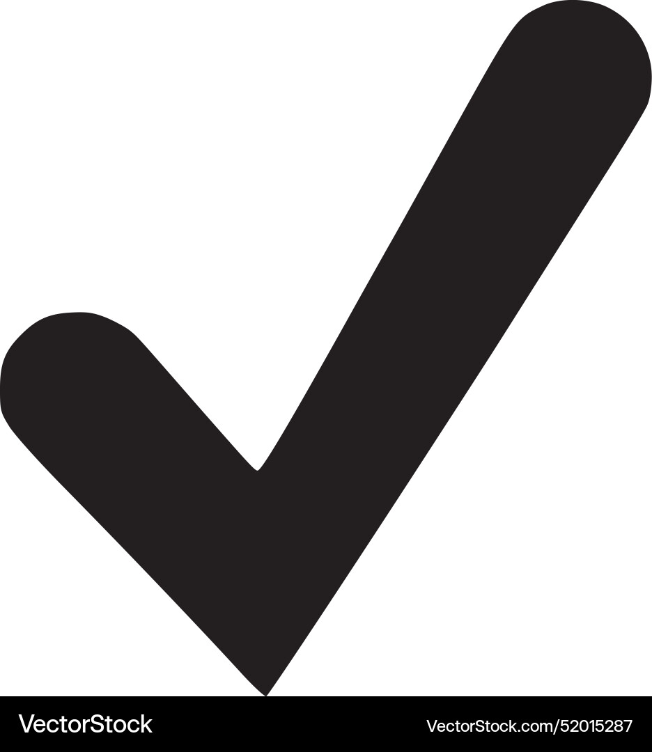 Tick - minimalist and flat logo Royalty Free Vector Image