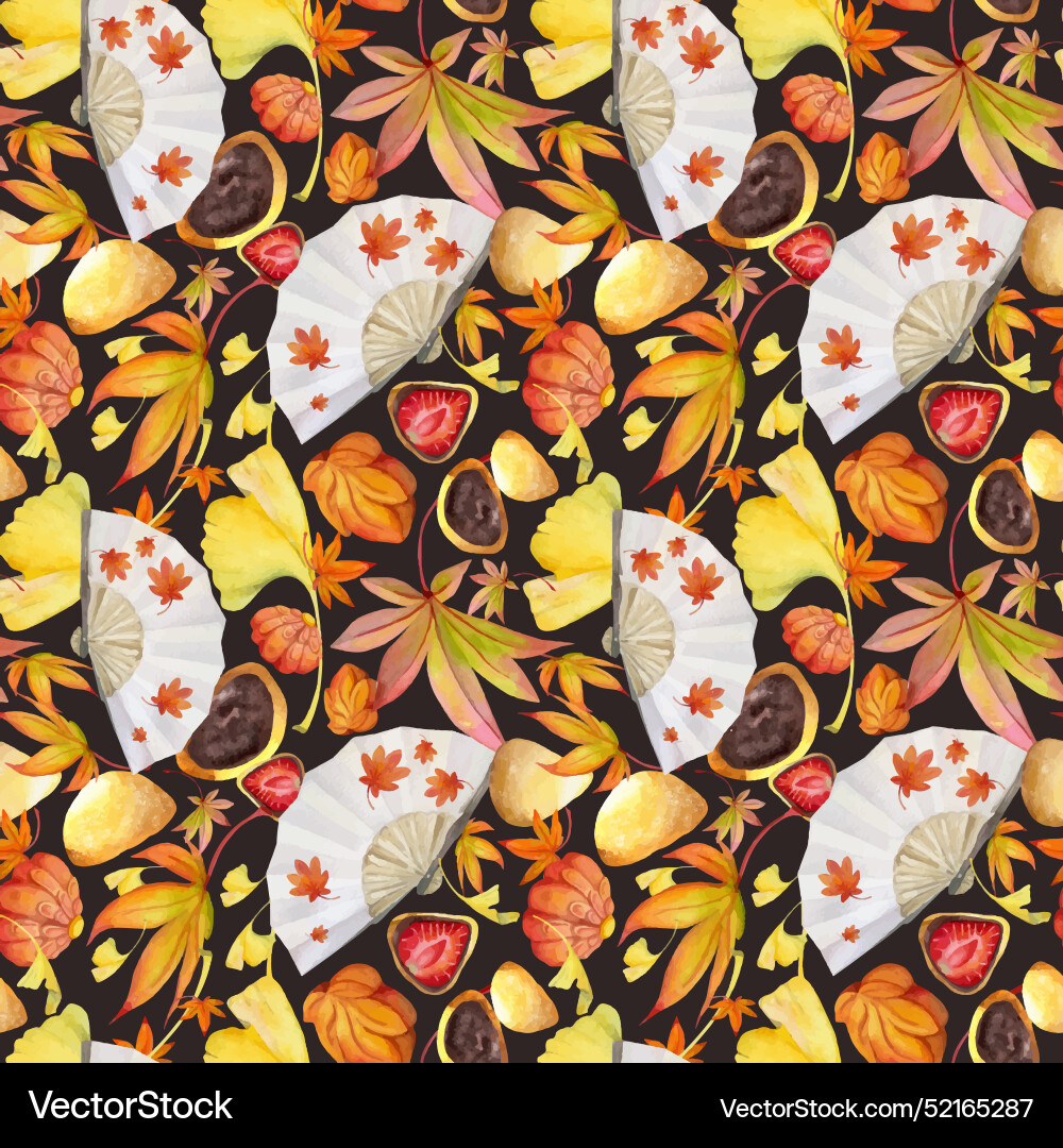 Watercolor seamless pattern with hand drawn Vector Image