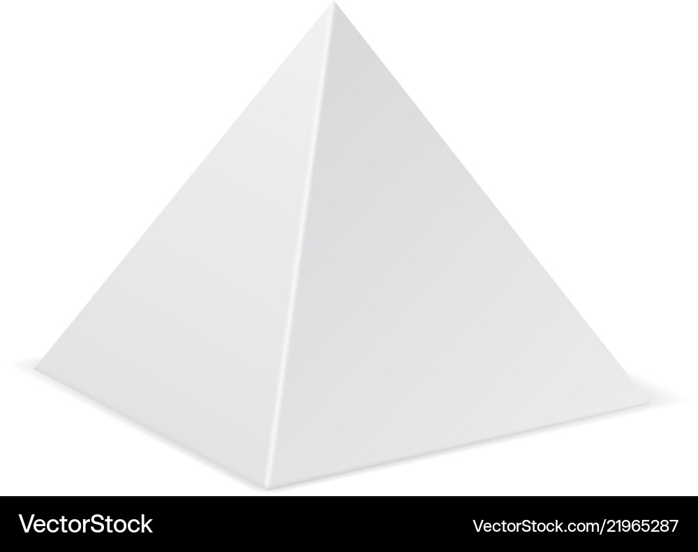 White pyramid mockup 3d template Royalty Free Vector Image