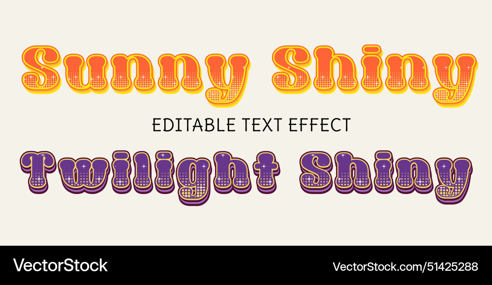 Bold editable text effect in vintage style Vector Image
