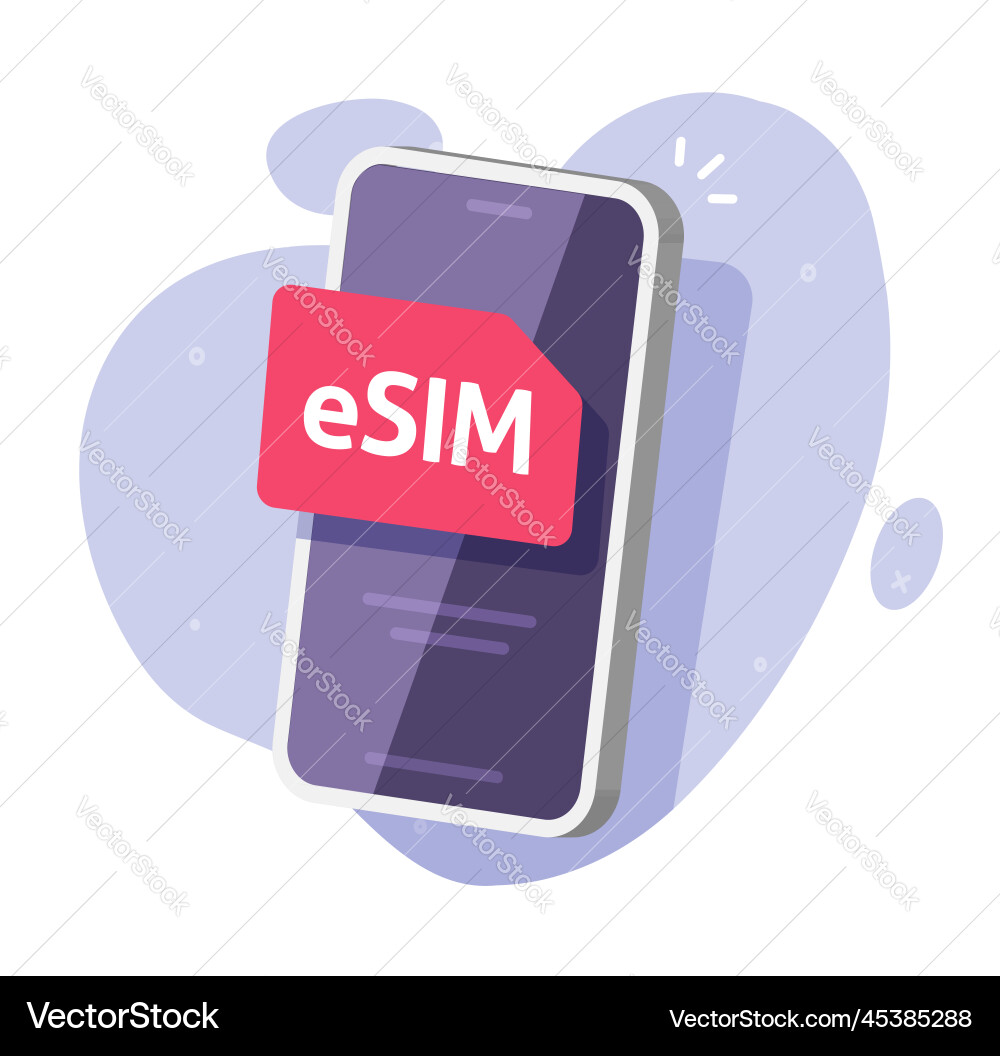 Esim cell phone icon 3d design or electronic Vector Image