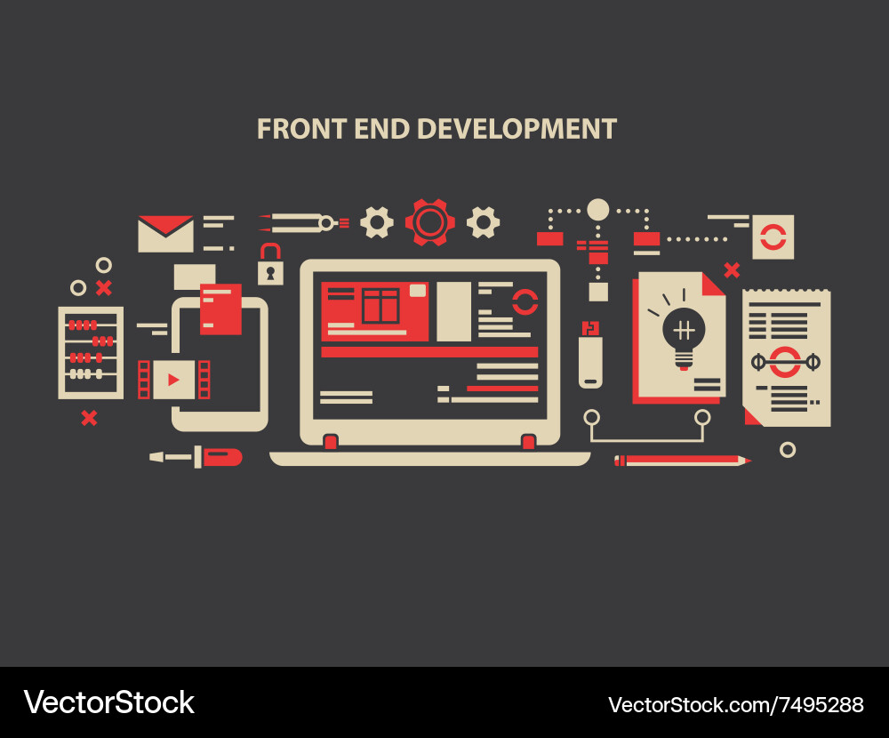 Front and development Royalty Free Vector Image