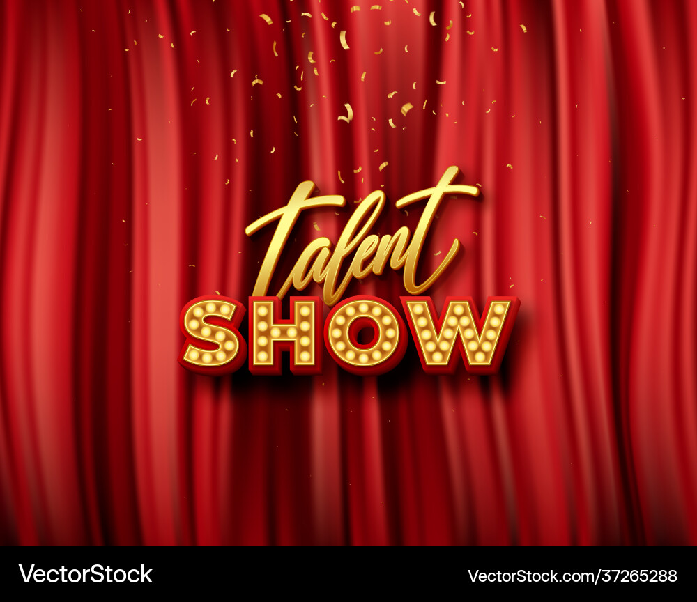 Gold Talent Show Banner Royalty Free Vector Image