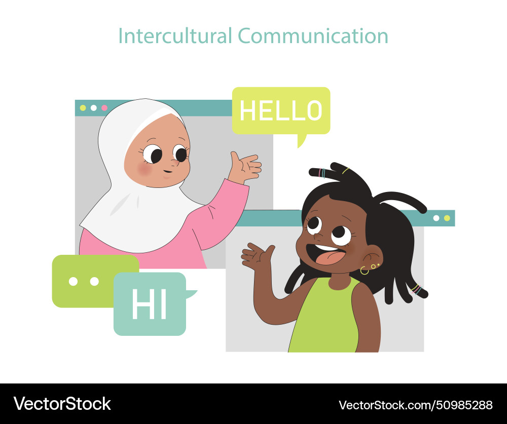 Intercultural communication concept Royalty Free Vector
