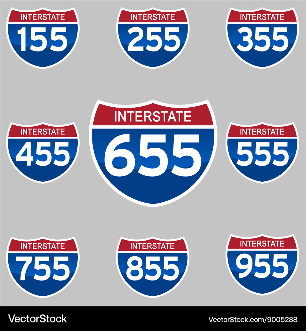 Interstate signs 155-955 Royalty Free Vector Image