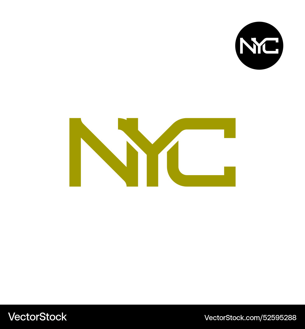 Nyc logo letter monogram design Royalty Free Vector Image