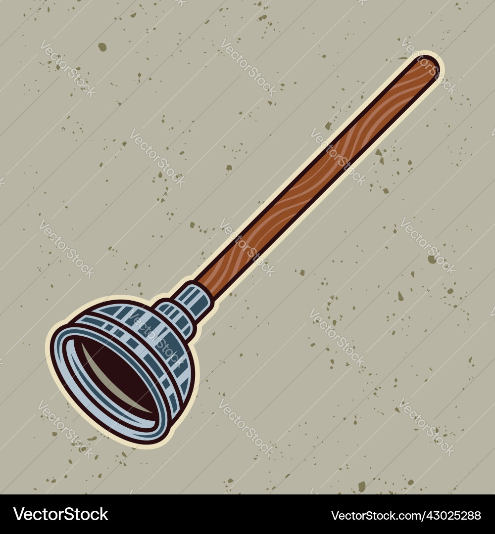 Plunger colored in cartoon Royalty Free Vector Image