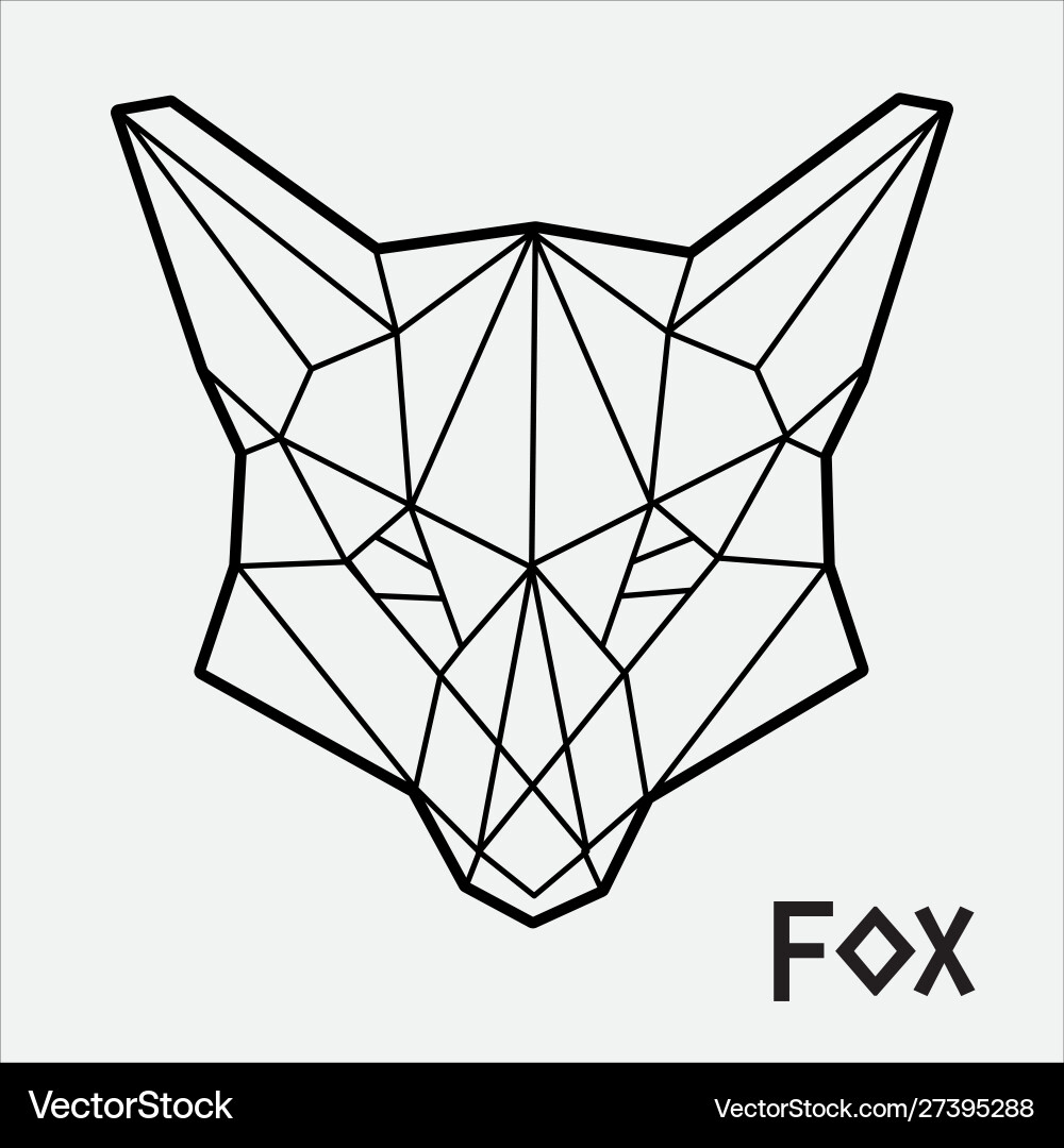 Polygonal Fox Head Royalty Free Vector Image - VectorStock