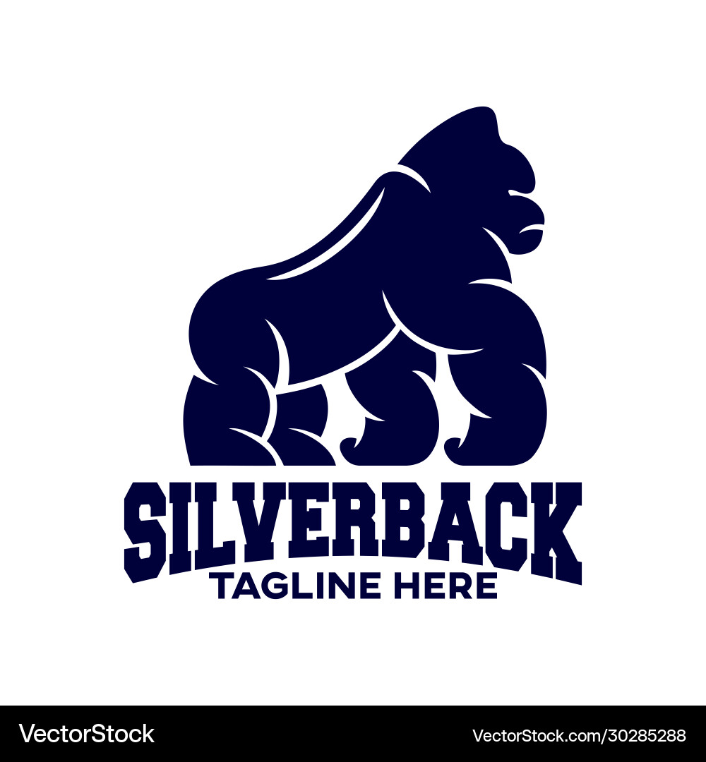 Powerful Silverback Gorilla Logo Royalty Free Vector Image