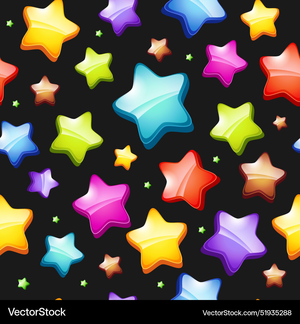 Stars pattern colored decorative stars collection Vector Image
