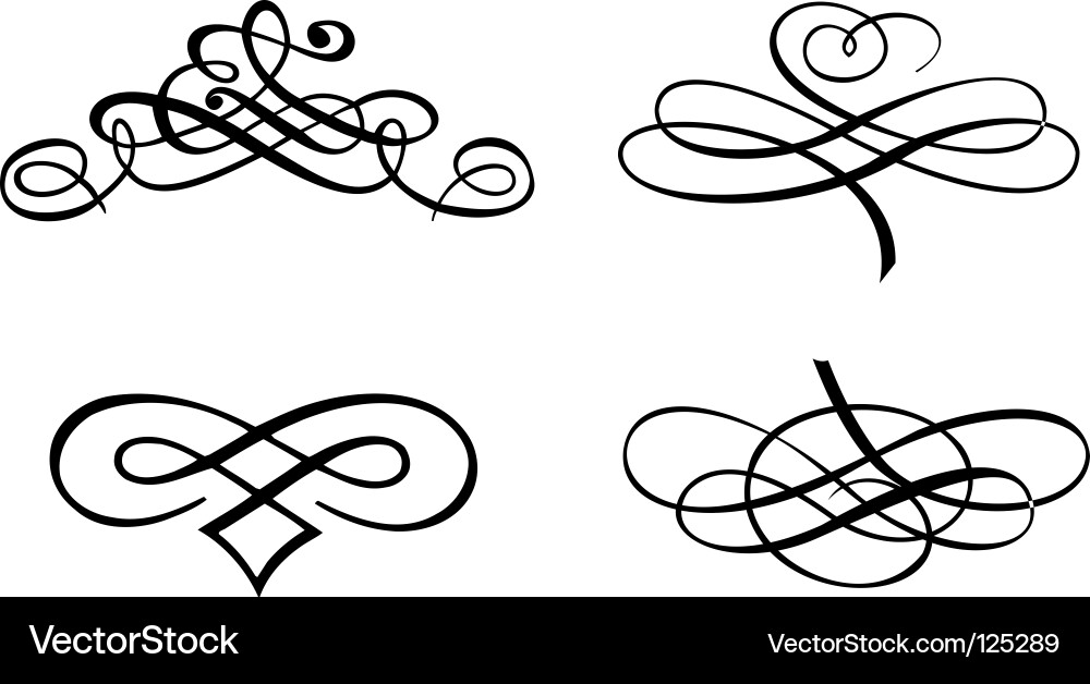 Baroque Floral Elements Royalty Free Vector Image