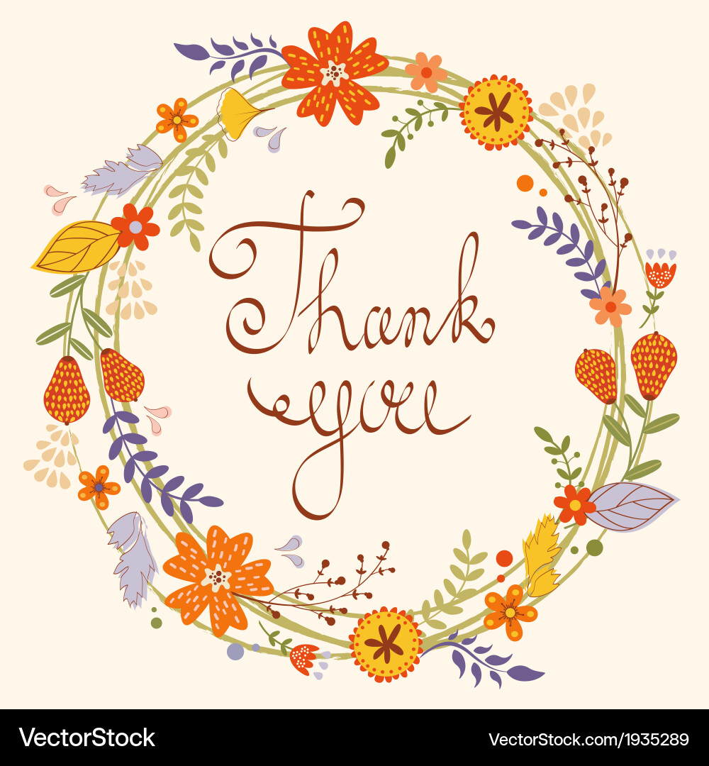 Beautiful thank you card Royalty Free Vector Image