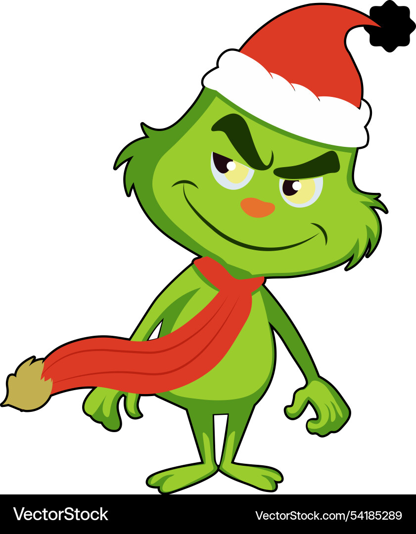 Grinch ready for christmas Royalty Free Vector Image