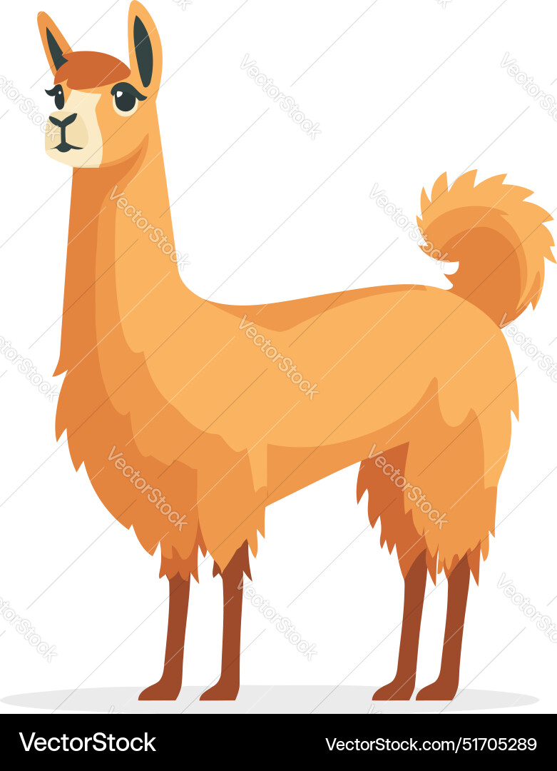 Llama flat Royalty Free Vector Image - VectorStock