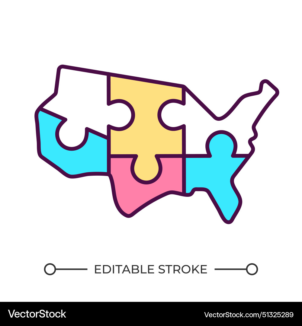 National unity rgb color icon Royalty Free Vector Image
