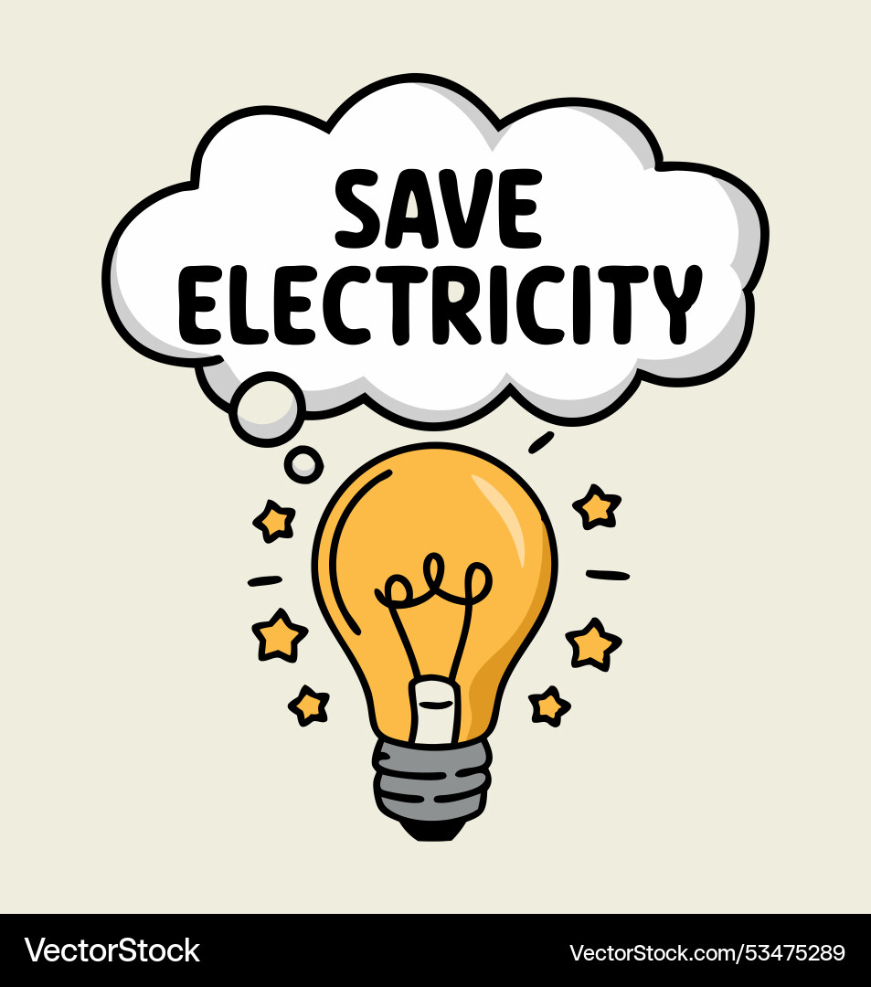 Save electricity Royalty Free Vector Image - VectorStock