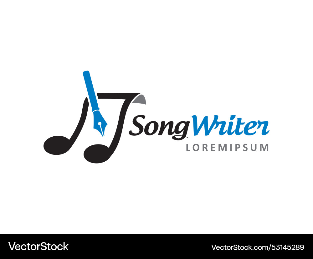 Song writer logo symbol or icon template Vector Image