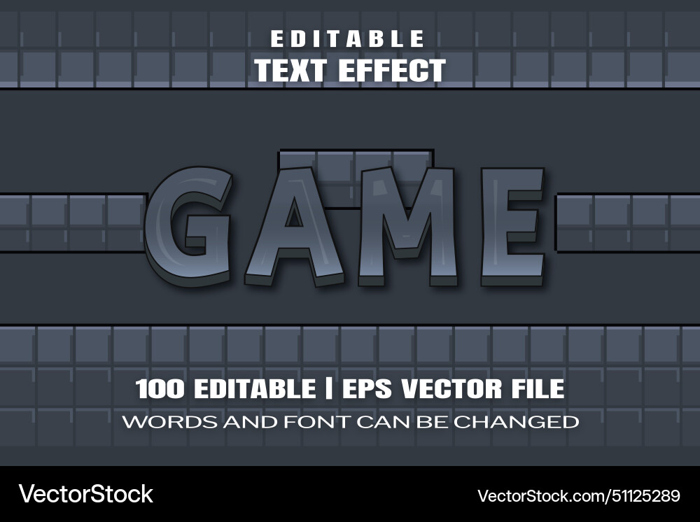Text effects game Royalty Free Vector Image - VectorStock