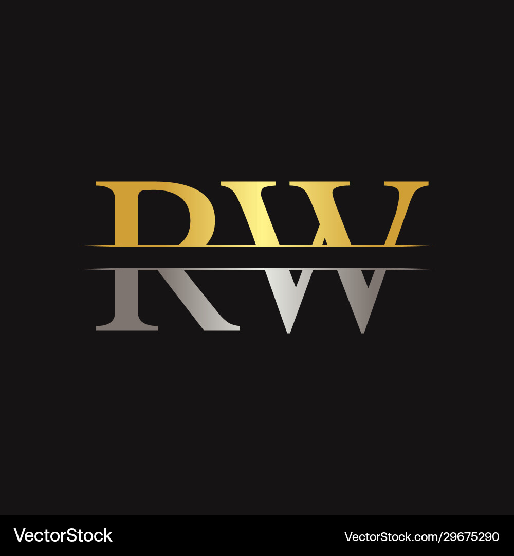 Abstract letter rw logo design template creative Vector Image