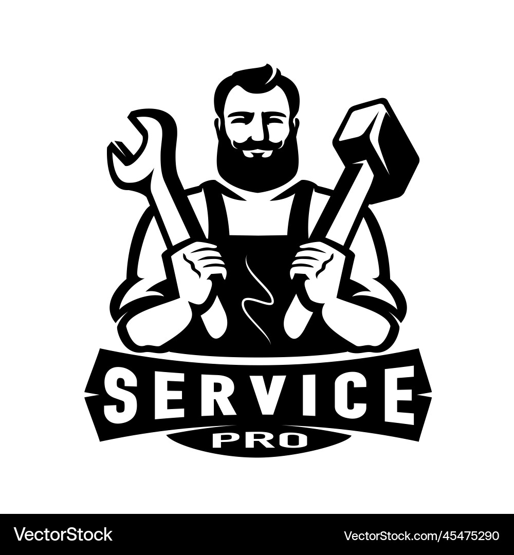 Construction service building emblem or logo Vector Image