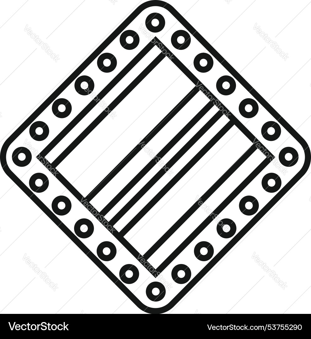 Diamond shape road sign with three lines showing Vector Image