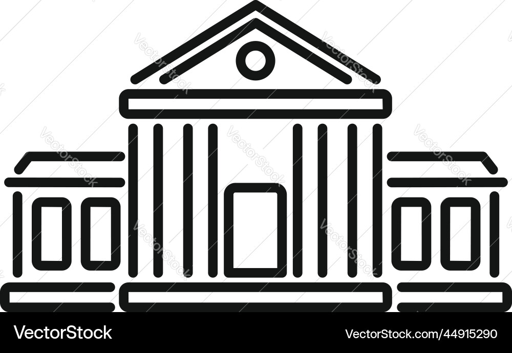 Library building icon outline campus Royalty Free Vector