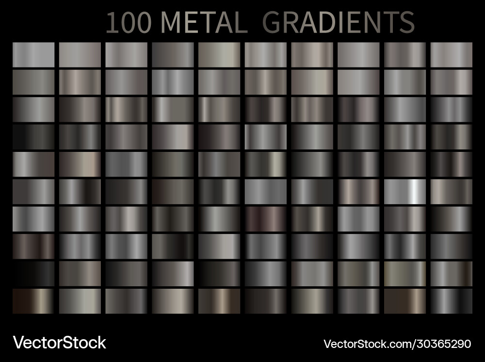 Metal gradient color set metallic chrome Vector Image