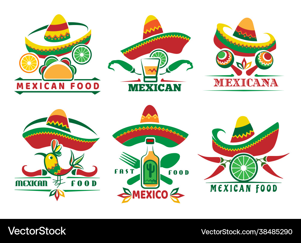 Mexican Fiesta Food Set Royalty Free Vector Image