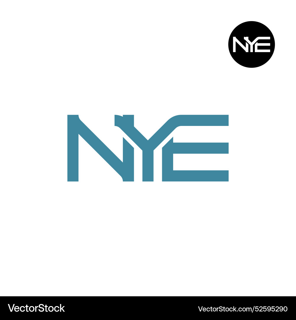 Nye logo letter monogram design Royalty Free Vector Image