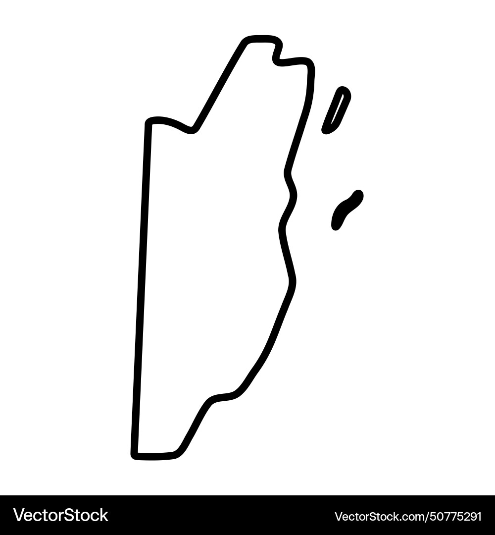 Belize simplified outline map Royalty Free Vector Image