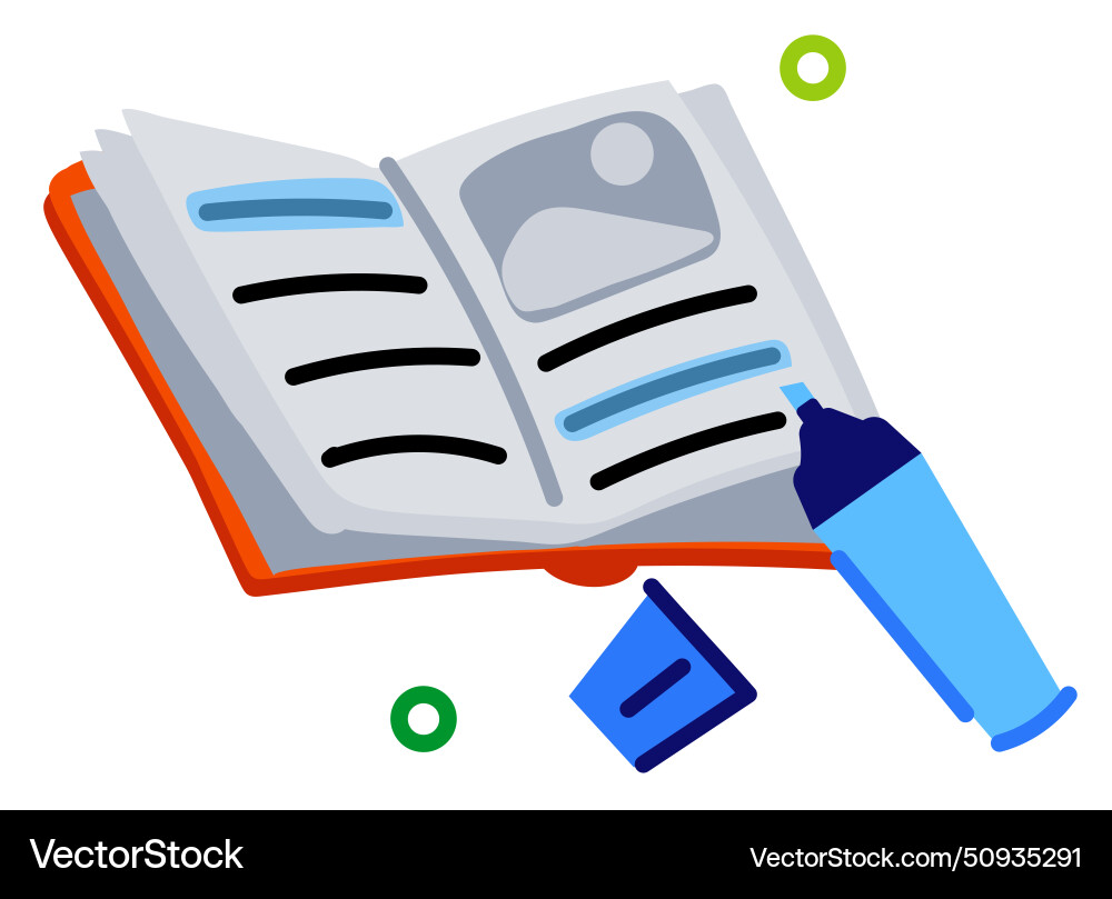 Book highlighter Royalty Free Vector Image - VectorStock
