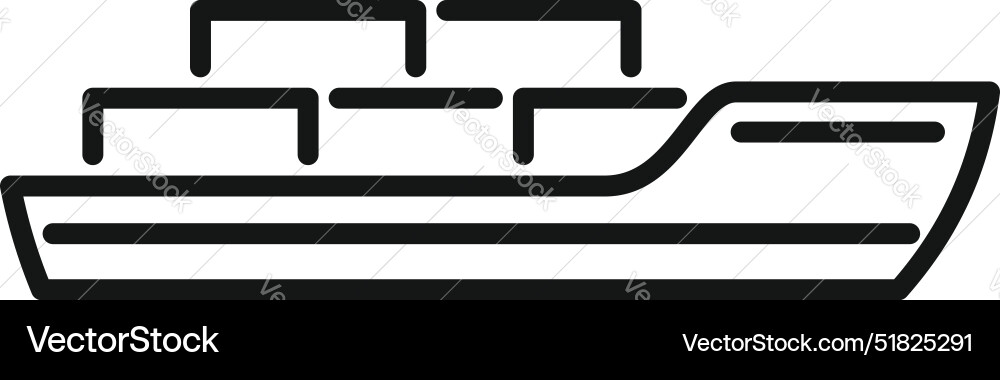 Cargo ship carrying freight containers over sea Vector Image