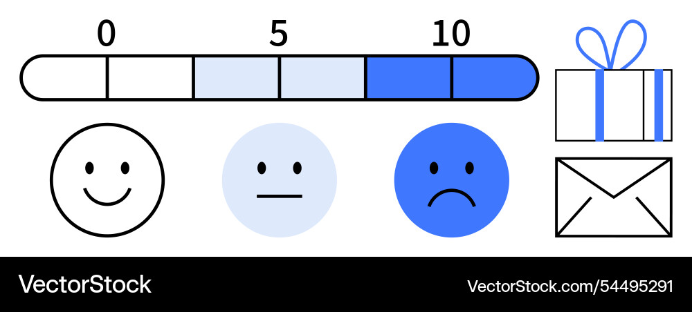 Customer satisfaction scale with happy neutral Vector Image