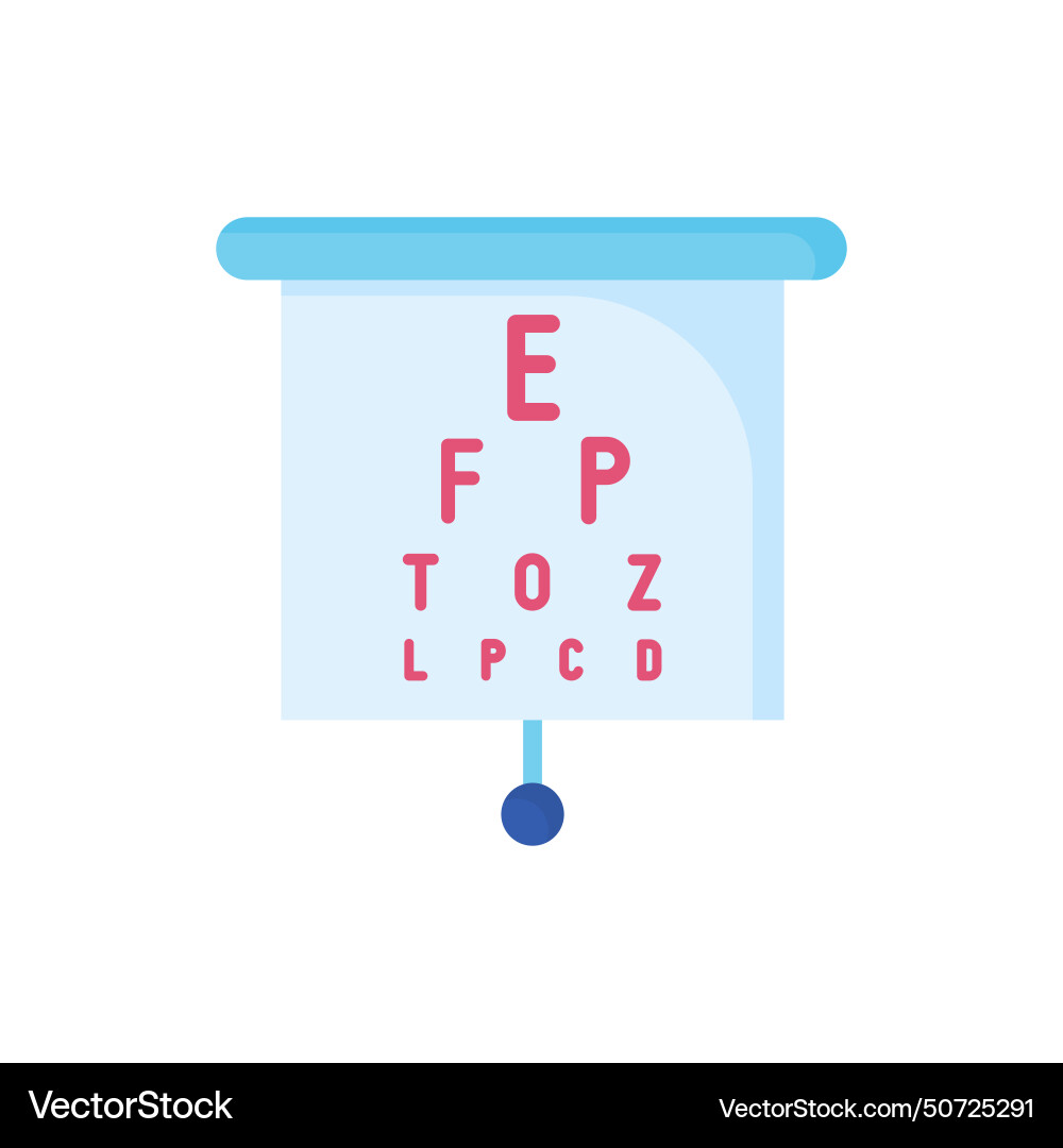 Eye test flat icon ophthalmology eyesight Vector Image