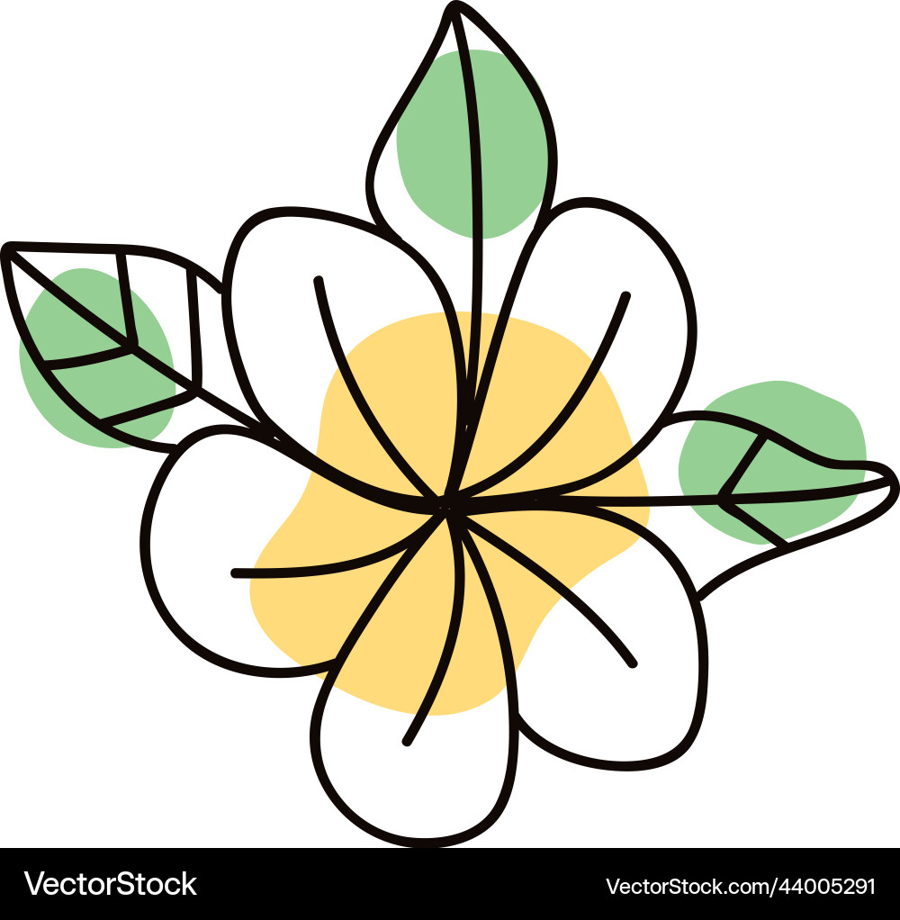 Flower yellow color one line Royalty Free Vector Image