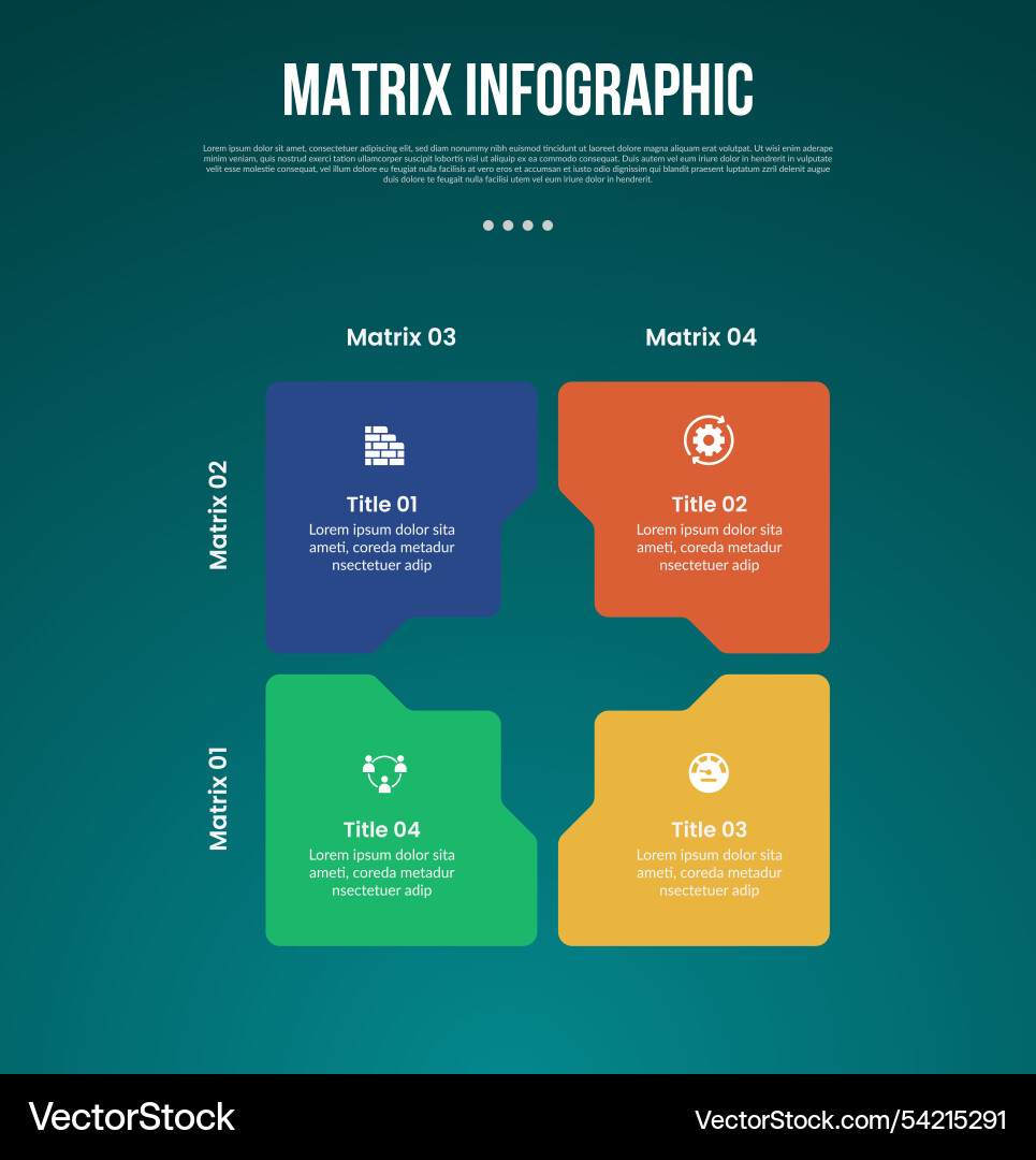 Matrix structure dimensions template infographic Vector Image