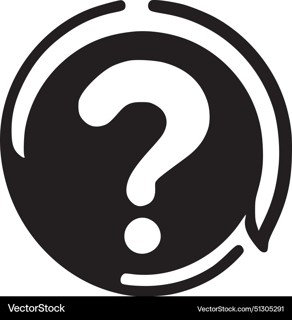 Question - black and white isolated icon Vector Image