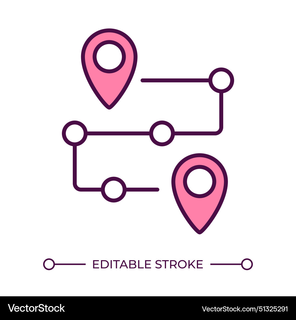 Route rgb color icon Royalty Free Vector Image