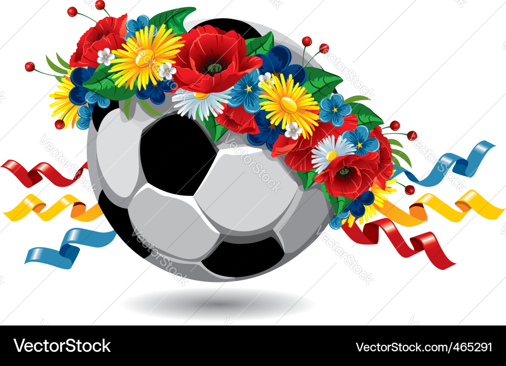 Soccer ball euro symbol Royalty Free Vector Image