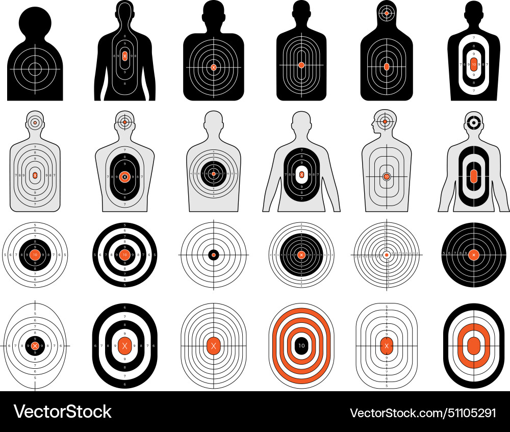 Targets shapes templates forms for shooting Vector Image