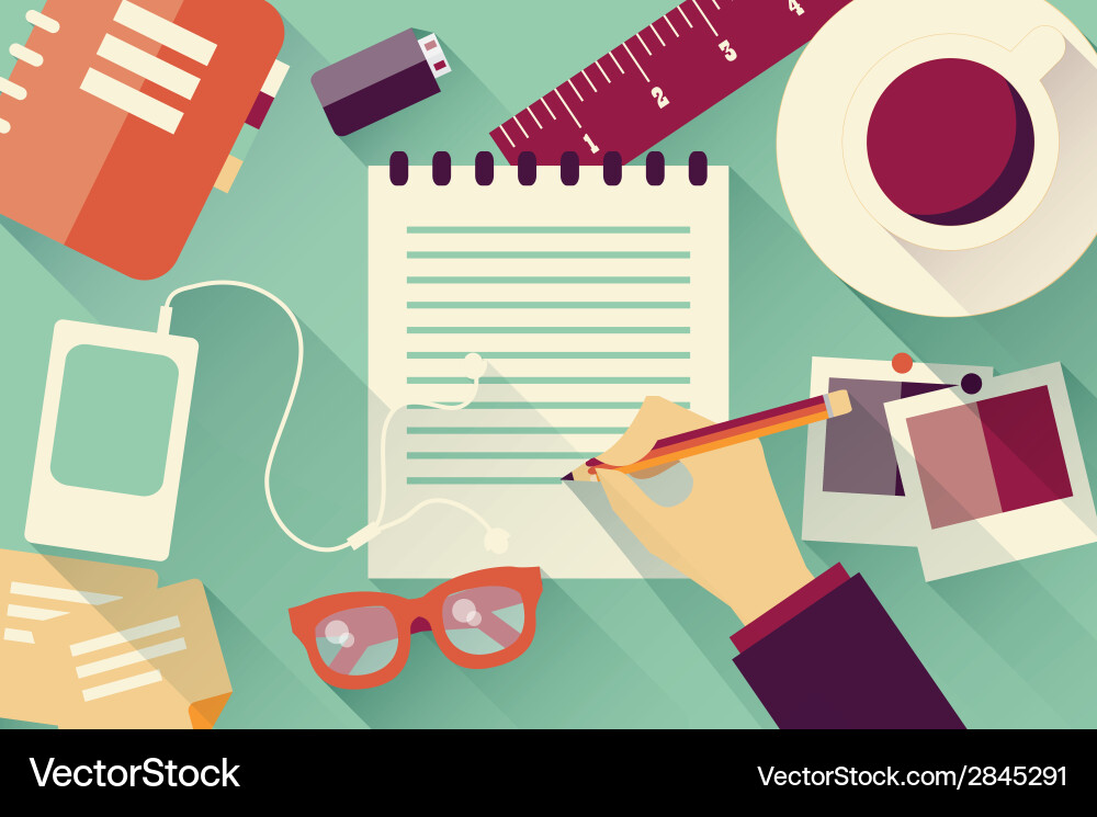 Writing into notebook background Royalty Free Vector Image