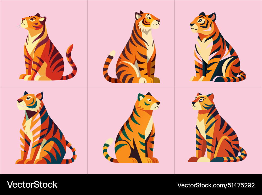 A realistic tiger Royalty Free Vector Image - VectorStock