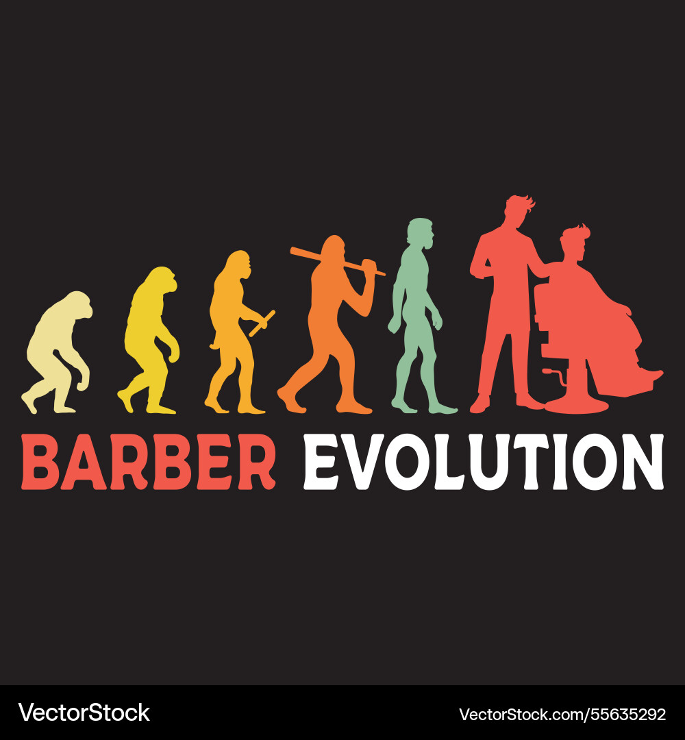 Barber evolution t-shirt design Royalty Free Vector Image