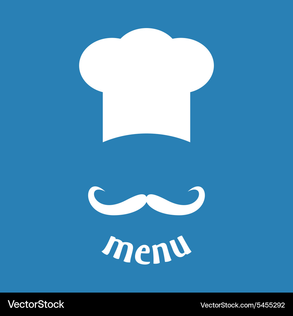 Chef Hat & Mustache Menu Icon Royalty Free Vector Image