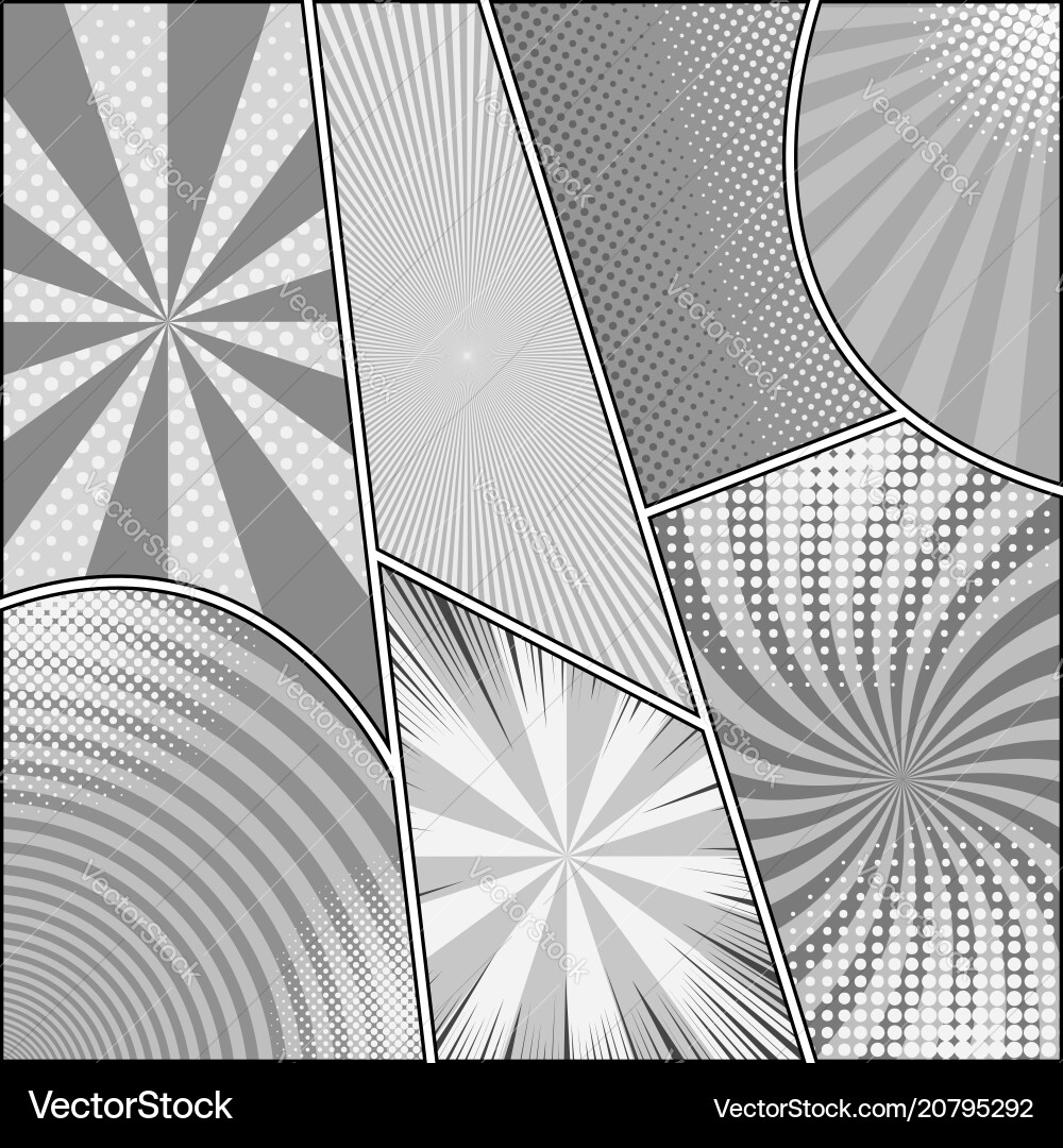Comic book gray template Royalty Free Vector Image