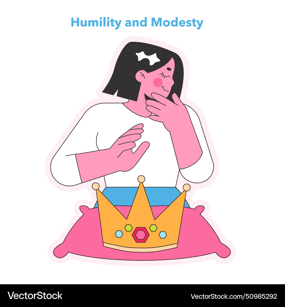 Humility and modesty concept Royalty Free Vector Image