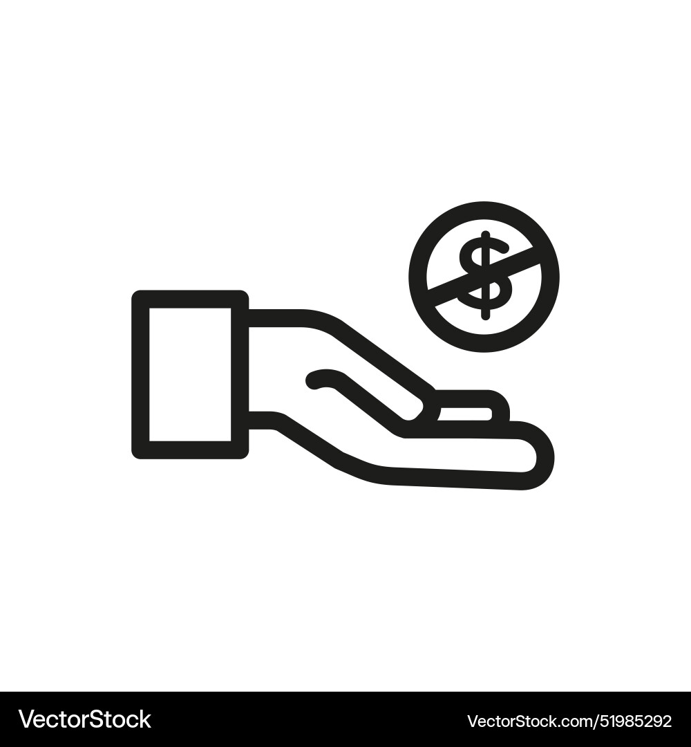 No dollar bills accepted sign for financial Vector Image