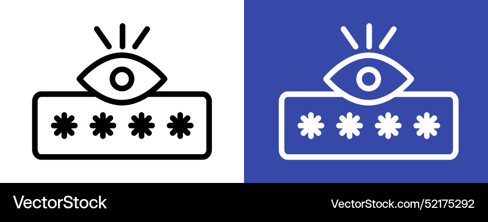 Password security logo sign set outline Royalty Free Vector